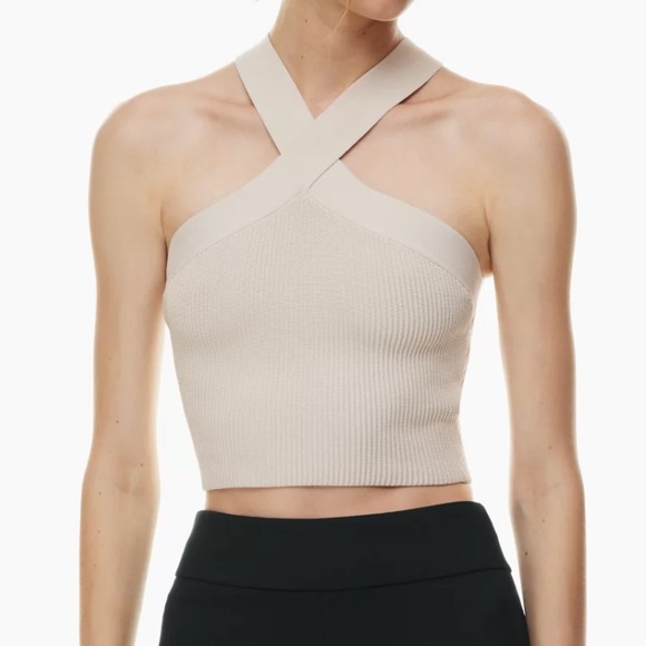 Babaton | Tops | Nwt Aritzia Color Matte Pearl Sculpt Knit Criss Cross ...